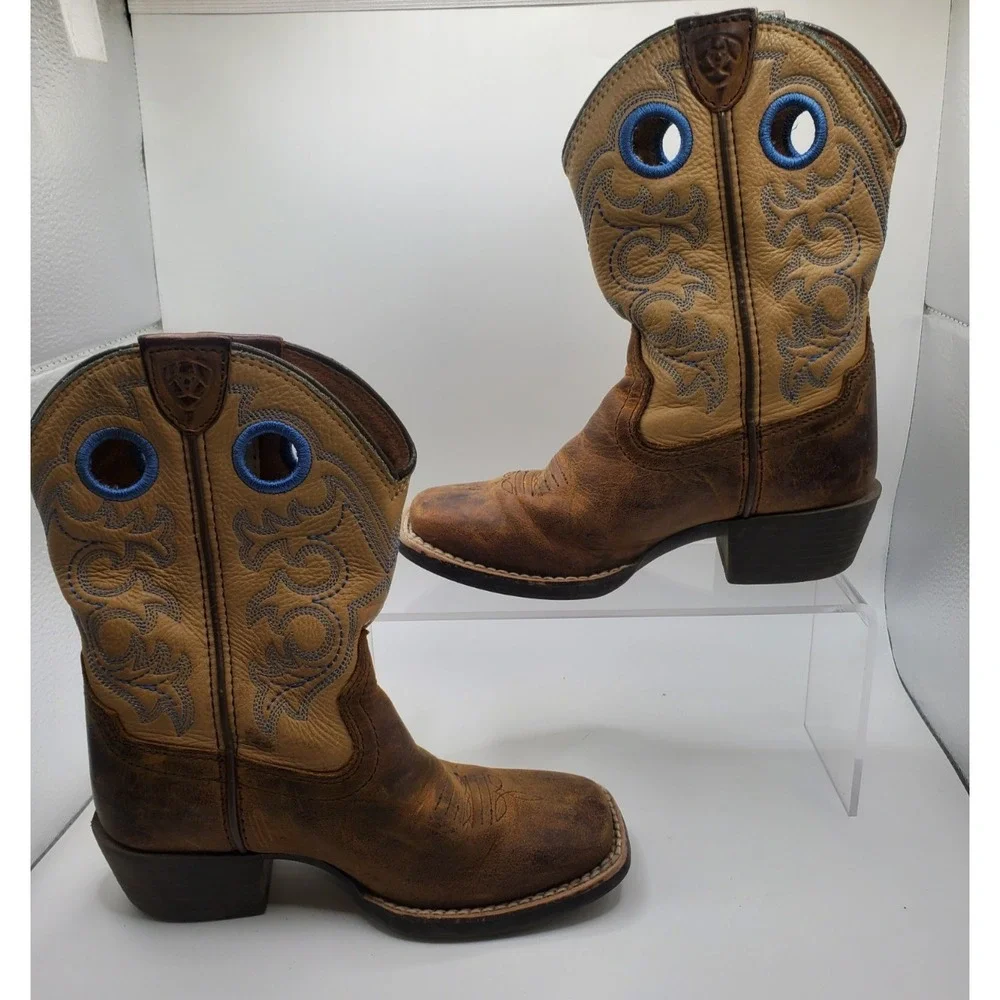 Ariat | Shoes | Ariat Crossfire Western Boots Youth 1 Cowboy Brown ...